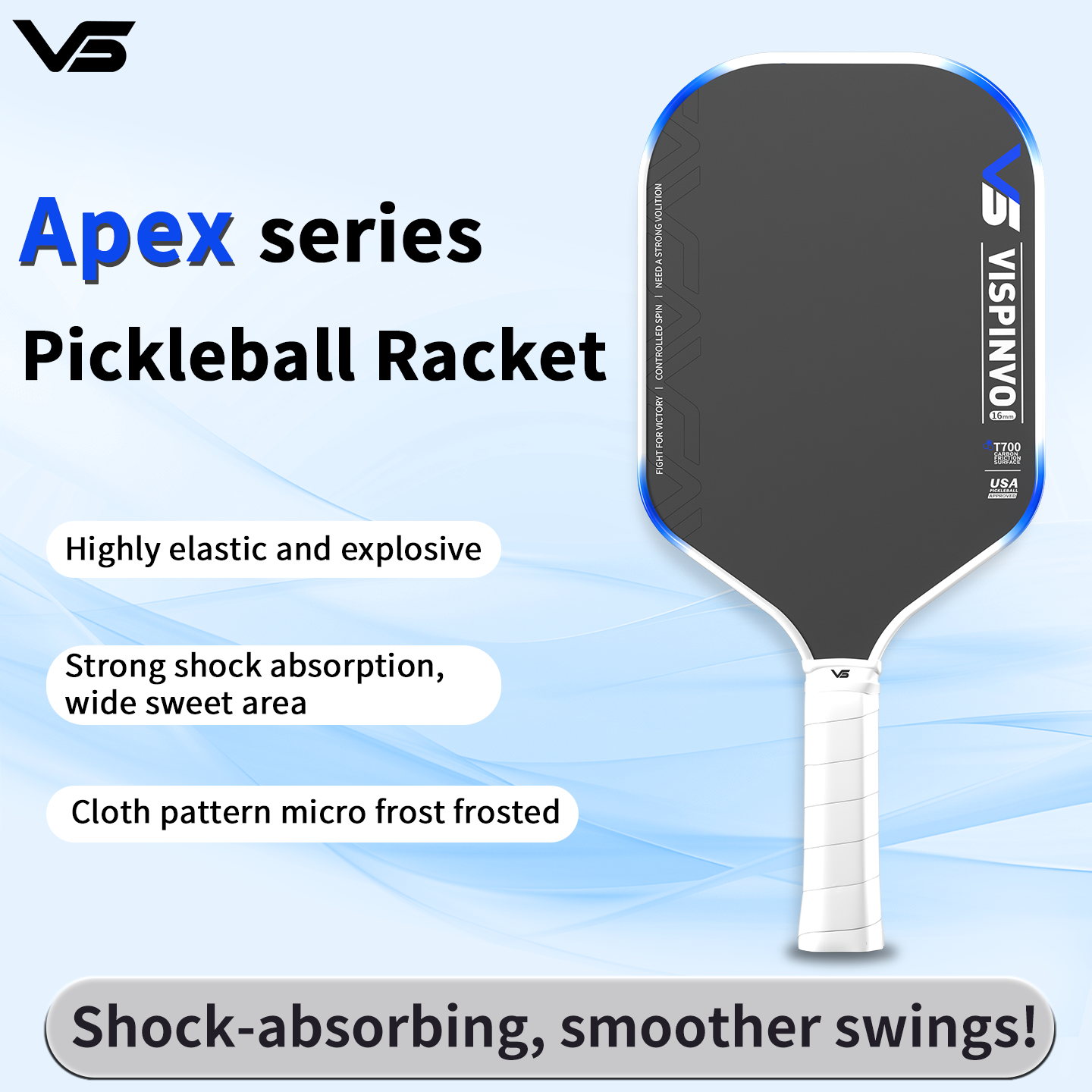 VISPINVO VS-Apex Series-Jing Hong 16mm Pickleball Paddles – Powkiddy ...